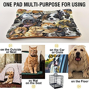 YETTASBIN Cute Dogs Crate Pet Bed, Portable Washable Dog Cat Mat, Soft Comfortable Pet Mattress with Non-Slip Bottom for Dogs Cats Sleeping, 36 x 24 Inch