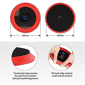 Wool Polishing Pads, SPTA 8"(200mm) 100% Natural Wool Buffing Pad with Hook & Loop Backing 4pcs Set Come with 5/8-11 Thread Backing Plate for Car Polishing, Buffing and Cutting