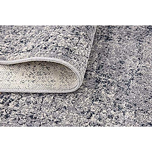 Unique Loom Chateau Collection Distressed, Textured, Vintage, Border, Rustic, Traditional Area Rug, 2 ft 2 in x 6 ft 7 in, Navy Blue/Beige