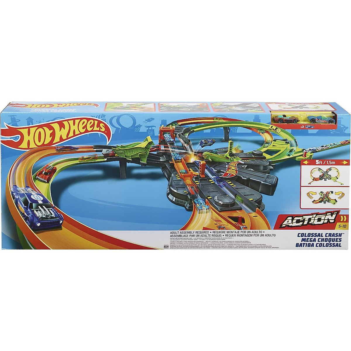 Hot Wheels Colossal Crash Track Set, Figure 8 Track Set, Competitive Play, Aerial Stunts, Toys for Boys Age 5 and Up