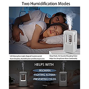Cool Mist Humidifier Anti gravity Water Droplet Countercurrent Retard Pressure Anxiety 500ml Humidifier for Bedroom Easy to Clean Quiet Energy-Saving Automatic Shutdown Power-off Protection… (White)