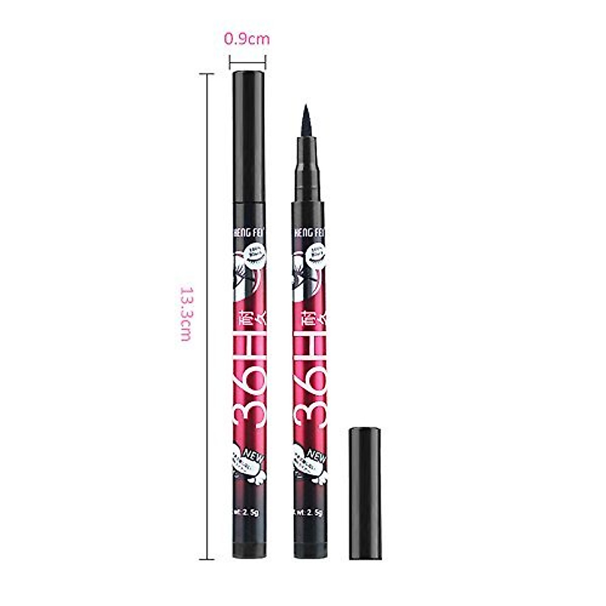 2pcs 36H Black Eyeliner Pencil Long Lasting Waterproof Liquid Eyeliner Pen Natural Eye Liner Makeup