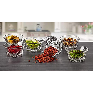 Godinger Bowl Set - Mini Crystal Prep, Dip, Dessert, Bar Dish Bowls - Set of 6, 2oz