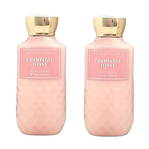 Bath and Body Works Super Smooth Body Lotion Sets Gift For Women 8 Oz -2 Pack (Champange Toast)