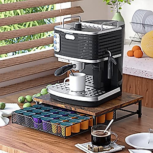 Coffee Pod Drawer Holder for K Cup Coffee Pods Holder for Counter 36 Capacity Pods Storage Organizer for K Cups Capsule Storage with Sliding Baskets for Coffee Station Black