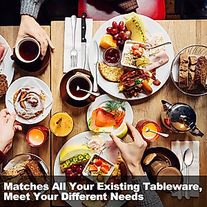 50PCS Silverware Set with Organizer, Silverware Drawer Organizers Durable Stainless Steel Flatware Set for 8 Cutlery Forks Spoons Steak Knives Kitchen Utensils Tray, Mirror Polished Dishwasher Safe