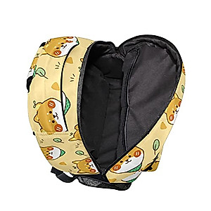 JIPONI Shiba Inu Dog Backpack For Women Men, Student School Bag Bookbag Travel Laptop Backpack Purse Daypack