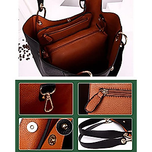 ALIDIA Tote Handbags for Women Large Capacity Bags Waterproof Faux Leather Crossbody Travel Purse Work Satchel Shoulder Bags,Black