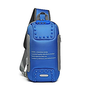 OZUKO Men Women Sling Backpack Anti Theft Crossbody Shoulder Chest Bag with USB Charging Port