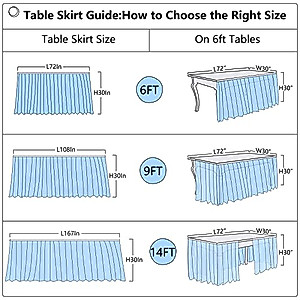 CO-AVE 6FT Green Table Skirt Tutu Table Cloth for St. Patrick's Day Kids Birthday Party Dessert Round Tables Christmas Home Decoration(L 6(ft),H30in)