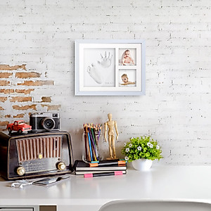 Baby Handprint and Footprint Keepsake Kit, Newborn Prints Photo Frame for Boys Girls, New Mom Babies Shower Gifts Set, Infant Milestone Picture Frames Registry, Nursery Memory Art Decor Kits