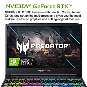 Acer Predator Helios 300 Gaming Laptop, Intel i7-10750H, NVIDIA GeForce RTX 3060 Laptop GPU, 15.6" Full HD 144Hz 3ms IPS Display, 16GB DDR4, 512GB NVMe SSD, WiFi 6, RGB Keyboard, PH315-53-71HN