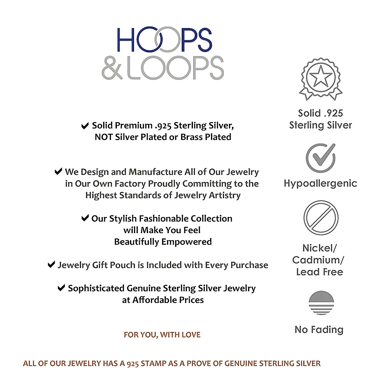 Hoops & Loops 925 Sterling Silver Bead Ball Hoop Earrings,18mm Dangle Drop Beaded Earrings for Women