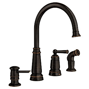 Moen 87042BRB Edison One-Handle High Arc Kitchen Faucet, Mediterranean Bronze