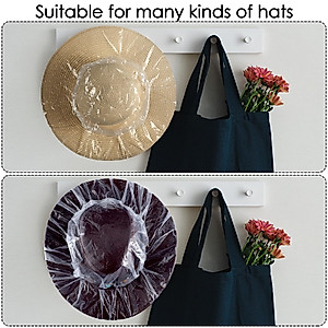 Funtery 10 Pcs XXL Cowboy Hat Cover Rain Dust Hat Covers Plastic waterproof Hat Protectors for Storage Keep from Rain Snow(Clear,10 Pcs)