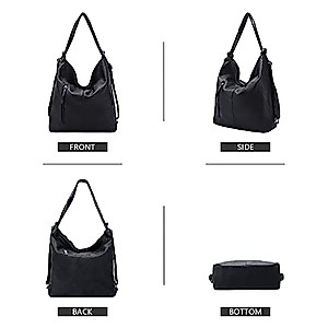 Purse for Women Convertible Backpack Purses and Handbags - Black
