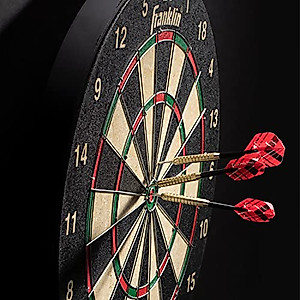 Franklin Sports Bristle Dart Board - Professional Steel Wire Dartboard - Regulation Sized 18" Inch Steel Tip Darts Board - Self Healing Sisal Dartboard for Adults