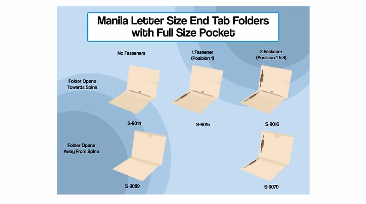 Doctor Stuff Manila Pocket File Folders - Letter Size End Tab Folder ...