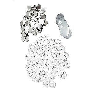 100sets Round Badge Button Parts,Blank Button Making Supplies Metal Button Pin Badge Kit Button Pin Badge Kit Button Supplies Button Parts for Button Maker Machine for DIY Craft (44MM)