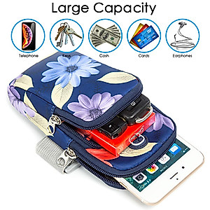 WATACHE Sports Arm Bag, Universal Unisex Armbands Exercise Workout Running Gym Armbands Phone Holder Pouch Case with Earphone Hole for iPhone, Samsung Galaxy and LG,#1Dark Blue