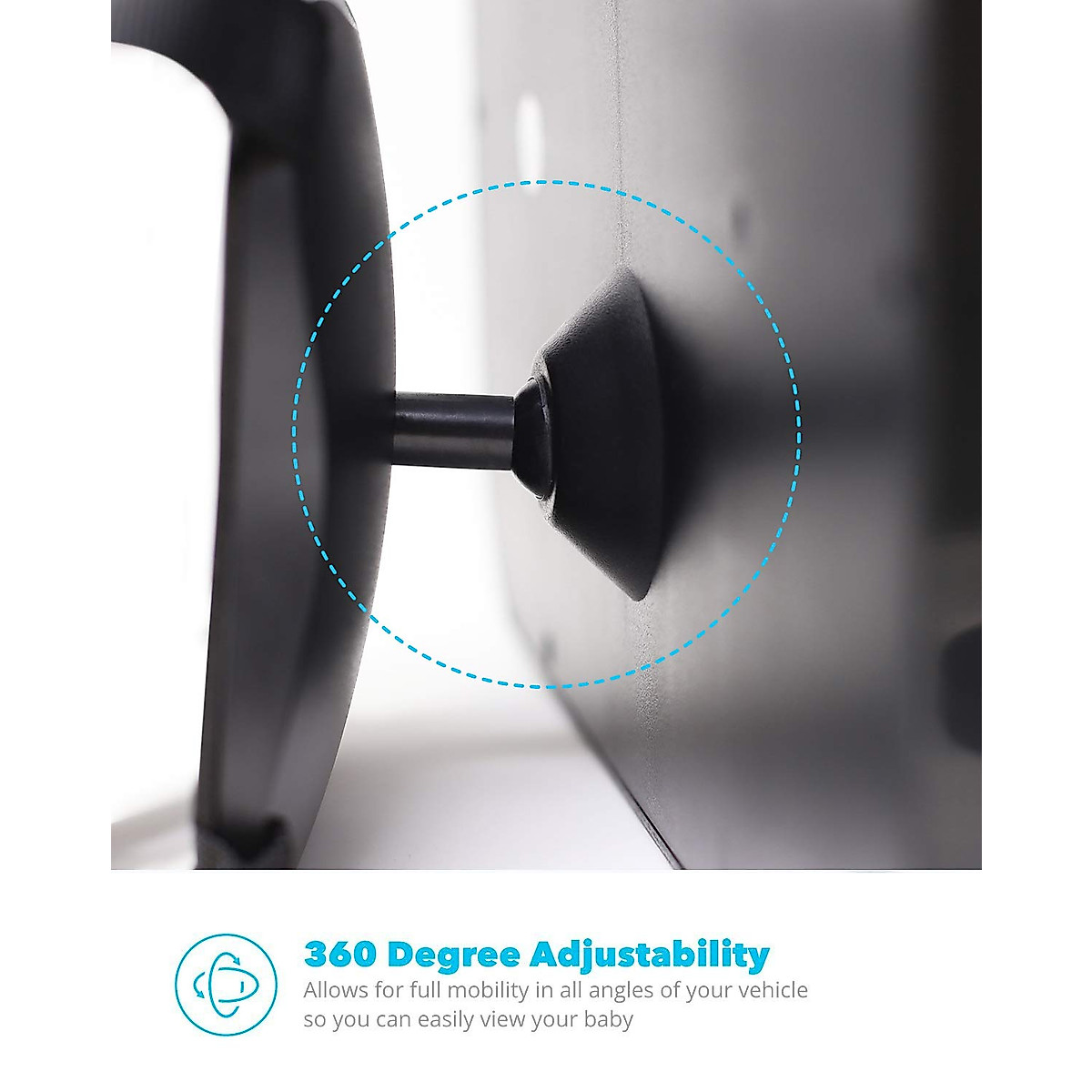 Baby & Mom Rear View Baby Car Seat Mirror - Wide Convex Shatterproof Glass - Fully Assembled - Car Mirriors Baby - car sear mirror - baby girl mirror car - back mirror baby car seat