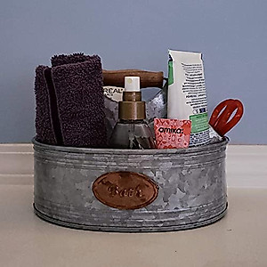 KOTINARA Rustic Bathroom Caddy Countertop - Farmhouse Bath Caddy - Galvanized Bathroom Caddy - A Perfect Farmhouse Bathroom Decor for your Home.