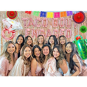 JeVenis Taco bout Engaged Banner Decoration Taco bout Love Engagement Decoration Taco Engagement Backdrop Mexican Wedding Bridal Shower Decoration