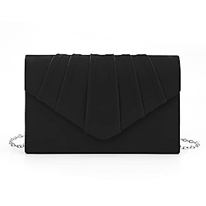 KUANG! Women's Evening Clutch Bag Velvet Pleated Envelope Clutch Handbag for Bridal Wedding Party