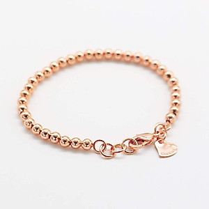 Dankadi New Women's 925 Sterling Silver Bracelet Minimalist 4-6MM Round Bead Chain Solid Silver Bracelet Charm Jewelry Lobster Claw Clasp (Silver 4mm16cm)