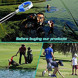 Golf Ball Retriever, Golf Ball Retriever Telescopic for Water with Spring Release-Ready Head, Ball Retriever Tool Golf with Locking Clip, Grabber Tool, Golf Accessories Golf Gift for Men(Blue, 6ft)