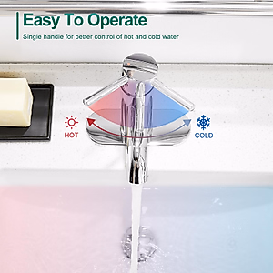 VOTON Chrome Bathroom Faucets 1 Hole, Stainless Steel Bathroom Sink Faucet with Metal Pop up Drain, Lavatory Faucet for Bathroom Sink