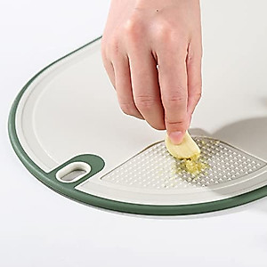 JiaQi Plastic Cutting Board Set of 3 with Juice Grooves and Storage Stand ,Dishwasher Safe, Non-slip,Multiple Color