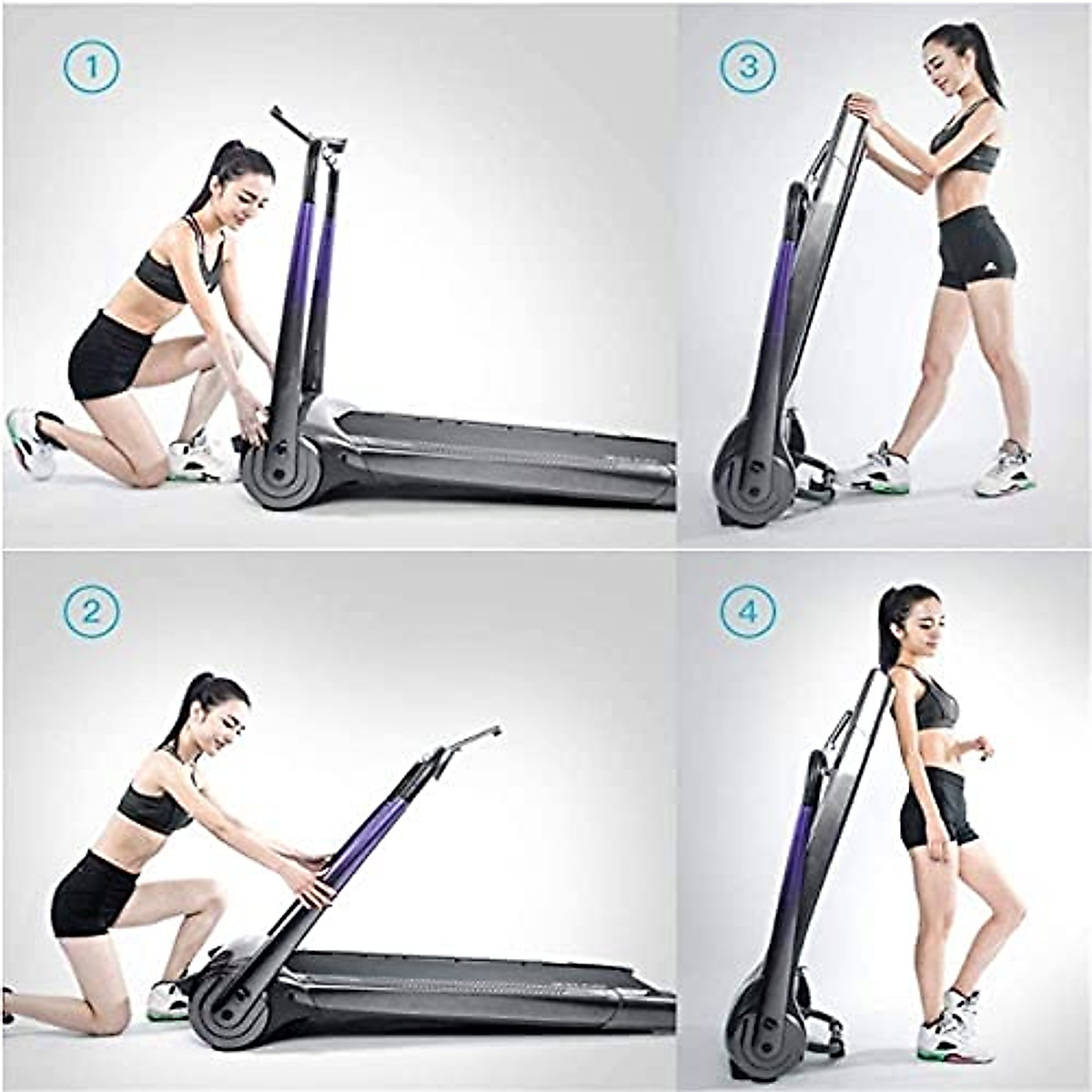 MADELL Folding Runner Small Folding Treadmill， Home Fitness Weight Losshine Sports Equipment， Ultra-Quiet Indoor Treadmill， Monitoheart Rate