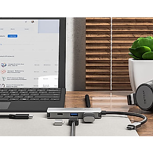 Juiced Systems QuadHUB Power - USB-C Generation 2 10Gbps 100 Watt Power Delivery Hub - 2X USB-C 10Gbps Ports - 2X USB-A 10 Gbps Ports