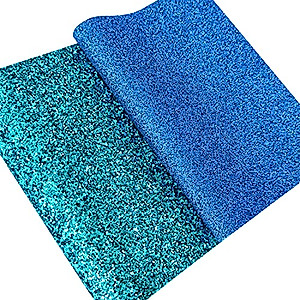 5 Pcs Ice Blue Glitter Faux Leather Sheets Combination Solid PU Leather Synthetic Crafts Fabric for Leather Bows Earrings Making 8x12 Inch