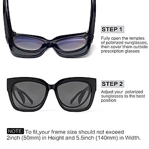 Face Shadow Polarized Sunglasses Over Glasses for Women Men, Fit Over Glasses Sunglasses Square Oversized Sunglasses UV Protection Lightweight