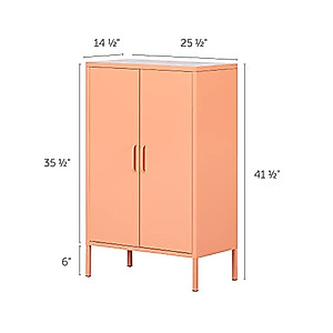 South Shore Crea Metal 2-Door Accent Cabinet, Orange
