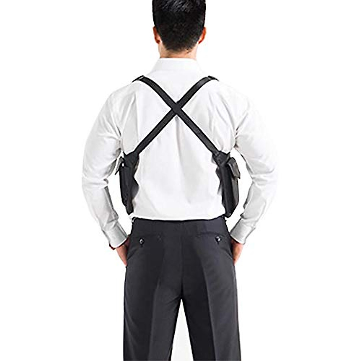 HFU Anti-Theft Hidden Underarm Strap Wallet Holster Bag Leisure Nylon Adjustable Double Shoulder Concealed Pocket Sport Outdoors (956# Black)