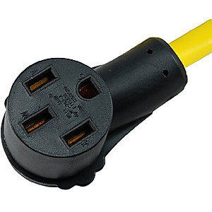 Conntek 14370, 30 Amp Standard RV Plug Pigtail Adapter to 50-Amp Straight Blade Connector