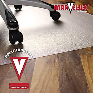 Marvelux Heavy Duty Polycarbonate Office Chair Mat for Hardwood Floors 48" x 60" | Transparent Hard Floor Protector, Rectangular | Multiple Sizes
