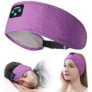 Voerou Sleep Headphones, Adjustable Bluetooth Headband Wireless Earbuds Washable Sleeping Music Headphones, Technology Gadgets for Side Sleepers, Workout, Jogging, Yoga, Insomnia, Travel, Meditation