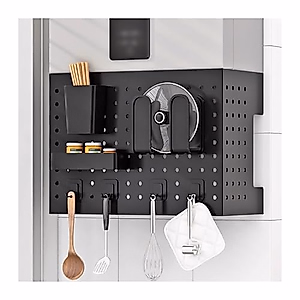 LXBAMKEA Water Heater Pipeline Blocking Plate, Kitchen Pegboard Organizer Kit, Gas Pipe Shielding Cover, Wall Mount Display Panel for Home Office Bathroom Garage, Storage Rack((W x D x H) 35x17x30CM)