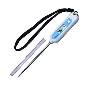 Veterinary Thermometer for Horses and Dogs. Fast, Accurate Temps in 8 to 10 Seconds. Beeps When Ready. Large LCD. 5-Inch Stainless Probe with Blunt Tip. Safe for All Animals.