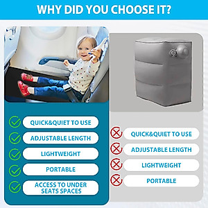 Airplane Bed for Toddler,Airplane Footrest for Kids,Portable Toddler Travel Bed,Baby Travel Essentials for Flying Sleeping,Airplane Seat Extender for Kids,Travel Essentials for Kids Toddlers(suit)