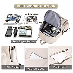 UPPACK Backpack Lightweight bag Waterproof college backpack for cute Aesthetic backpack Casual Daypack for Men Women(Beige)