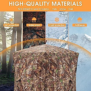 XProudeer Hunting Blind,See Through Ground Blinds with 270 Degree,2-3 Person Pop Up Portable Hunting Blinds,Camouflage Hunting Tent for Deer & Turkey Hunting