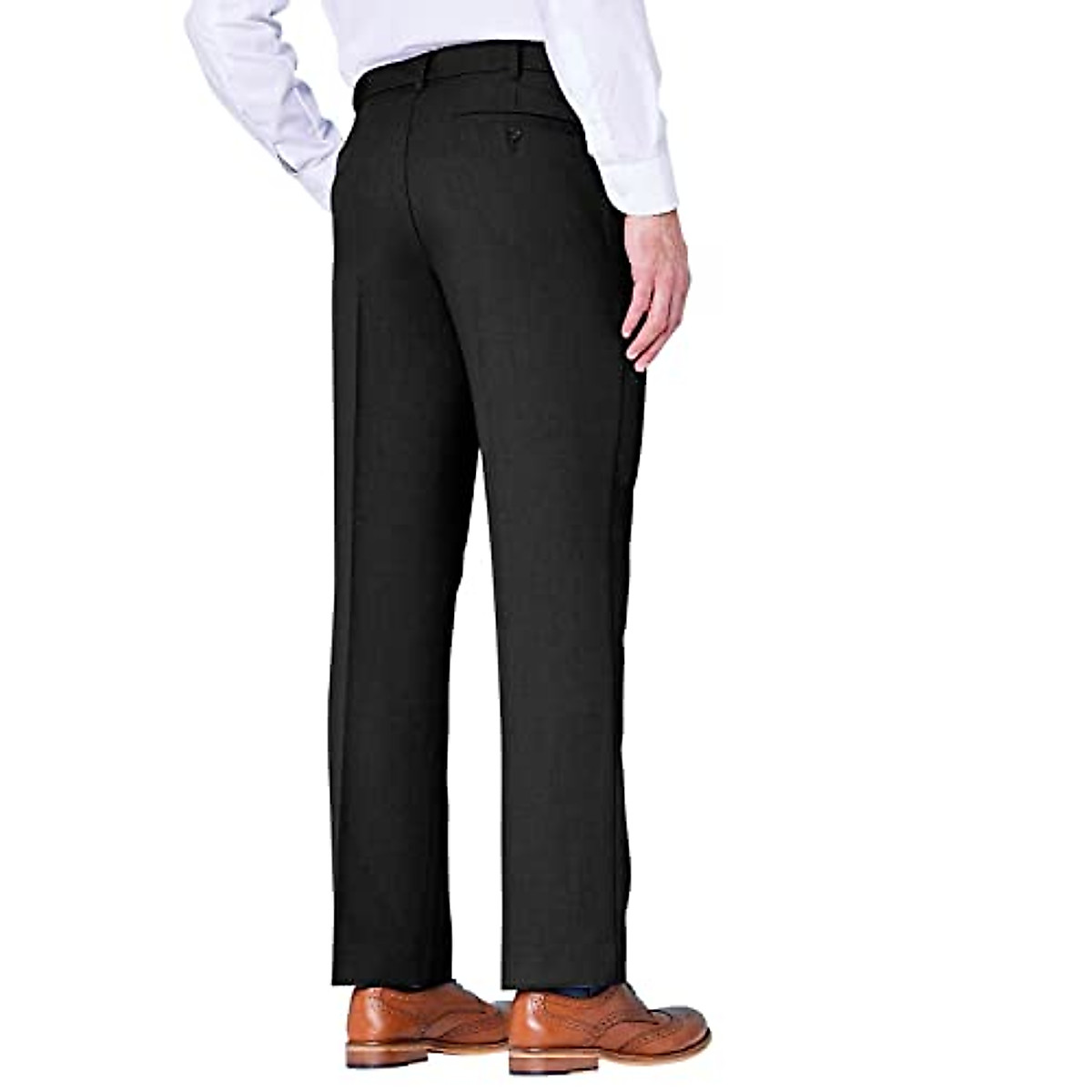 Farah | Men's | Hidden Stretch Waistband Pants | Stylish Comfort & Flexibility in Men's Tailored Slacks | Black