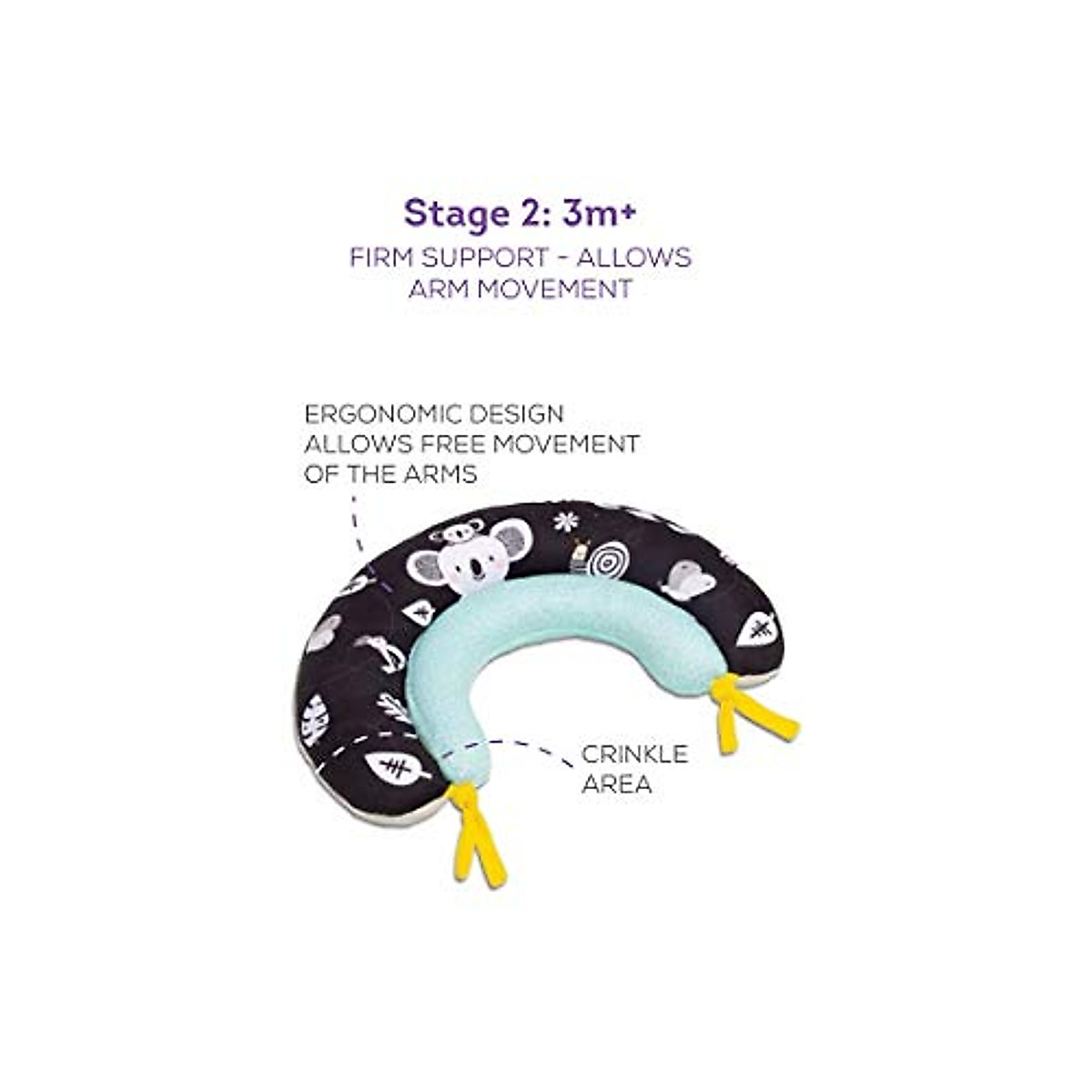 Taf Toys 2 in 1 Tummy-Time Soft Baby Developmental Pillow for 0-5 Months, Newborns and Infants Fun Play Time on Tummy