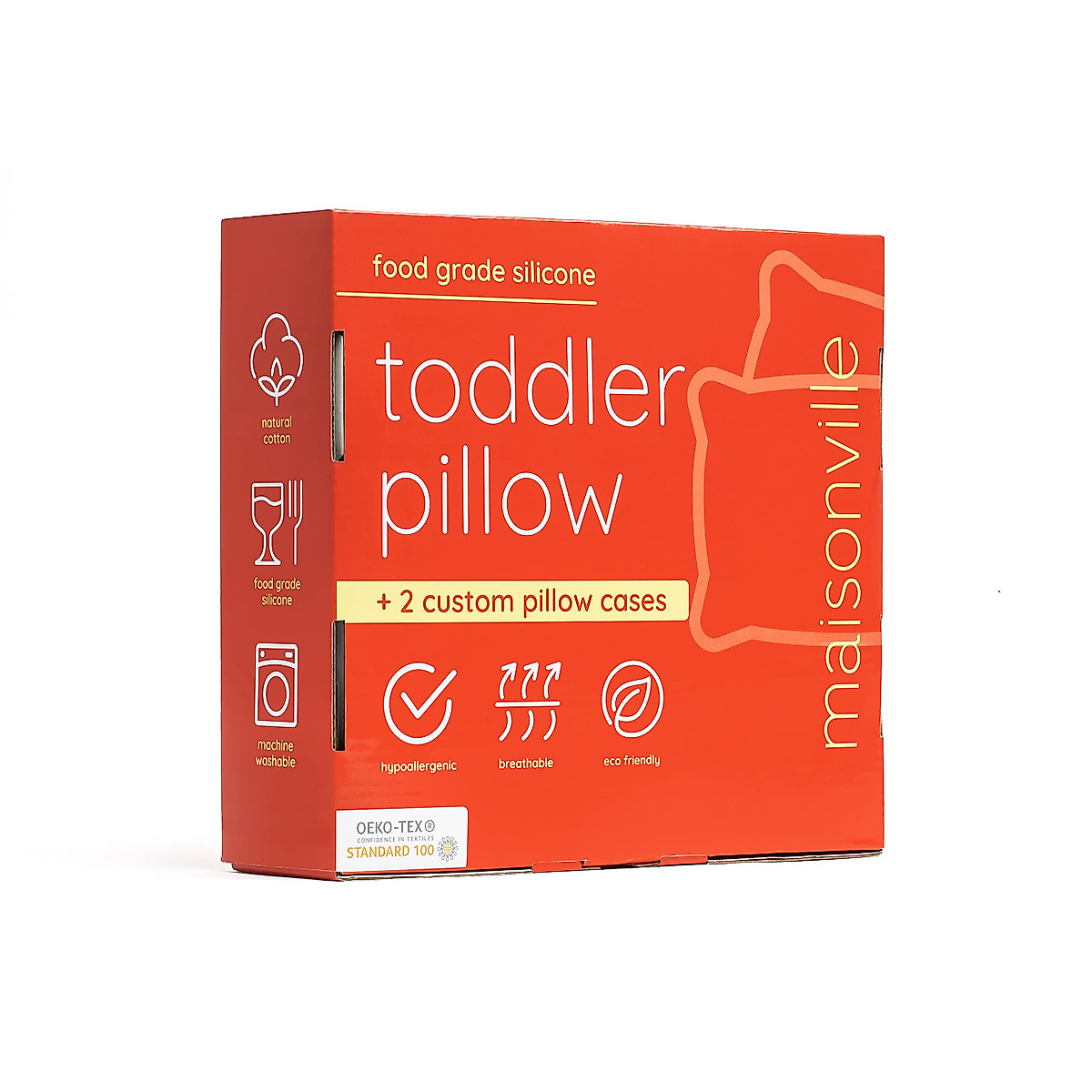 Memory Foam Toddler Pillow for Kids – 2x Cute Pillowcases for Comfort, Support & Convenience – Hypoallergenic, Breathable, Oeko-Tex Certified, Eco-Friendly – Make Bedtime a Playful Journey