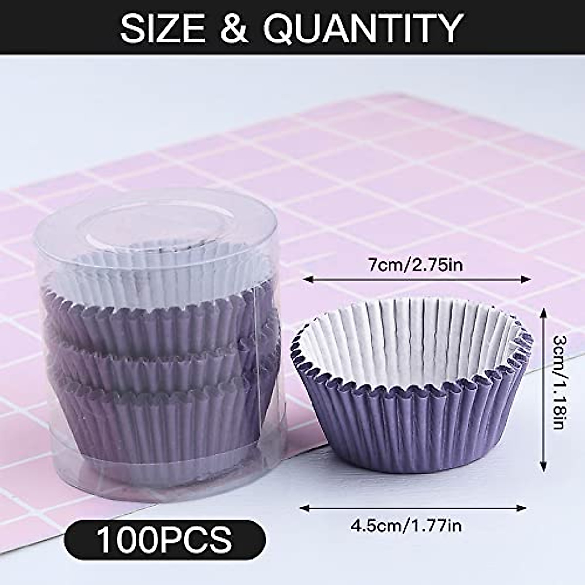 300 Count Mini Cupcake Liners Muffin Cups,Lawdiey Food Grade Baking Cups Paper (3 color)